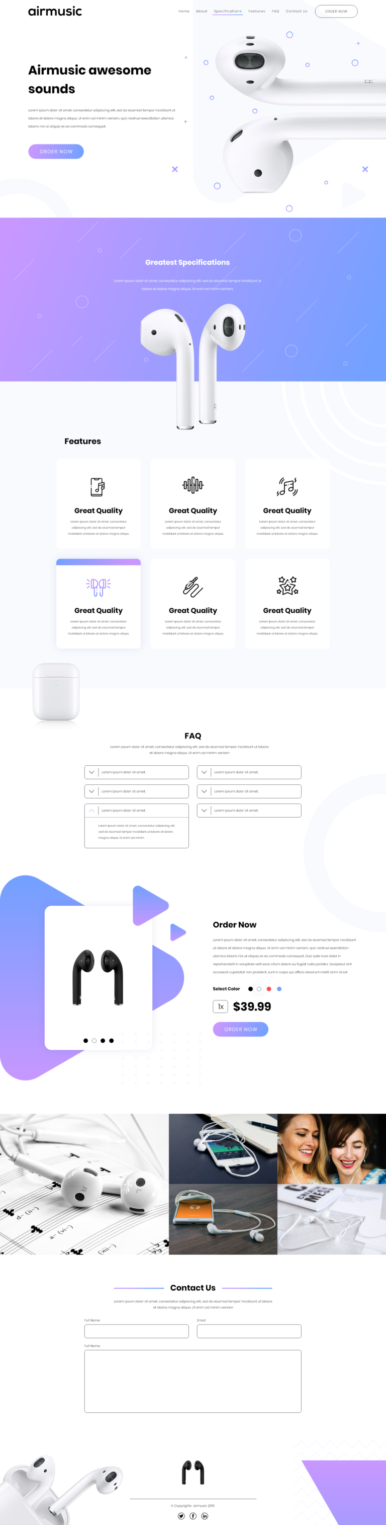 Free Adobe XD Website Template - Inkyy Free Adobe XD Website Template - Inkyy