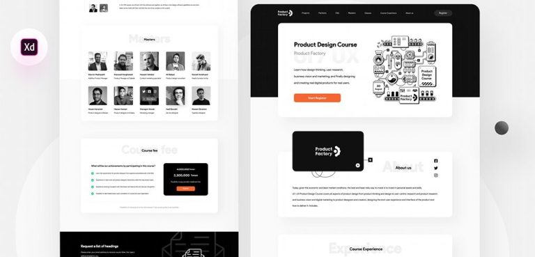 Product Design Course Adobe XD Template - Inkyy